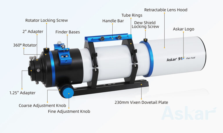 Askar 91F Telescópio Refrator APO Flat-Field 91mm f6.7 - Fóton Astro